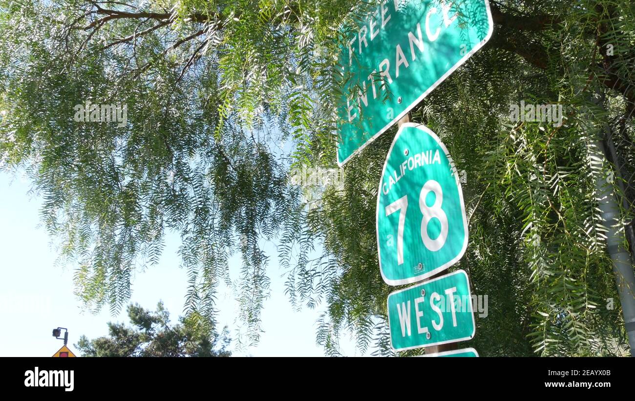 California road sign highway interstate signage direction hi-res stock ...