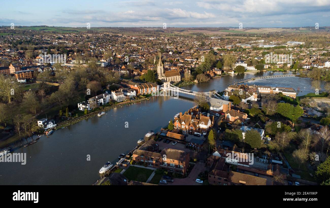 The town of Marlow, Buckinghamshire from the air Stock Photo - Alamy