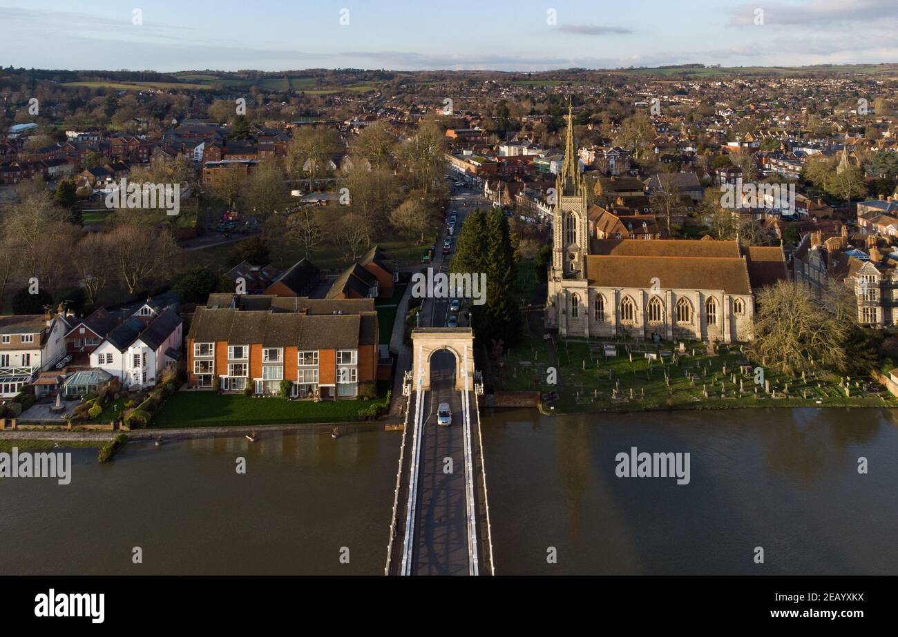 The town of Marlow, Buckinghamshire from the air Stock Photo - Alamy