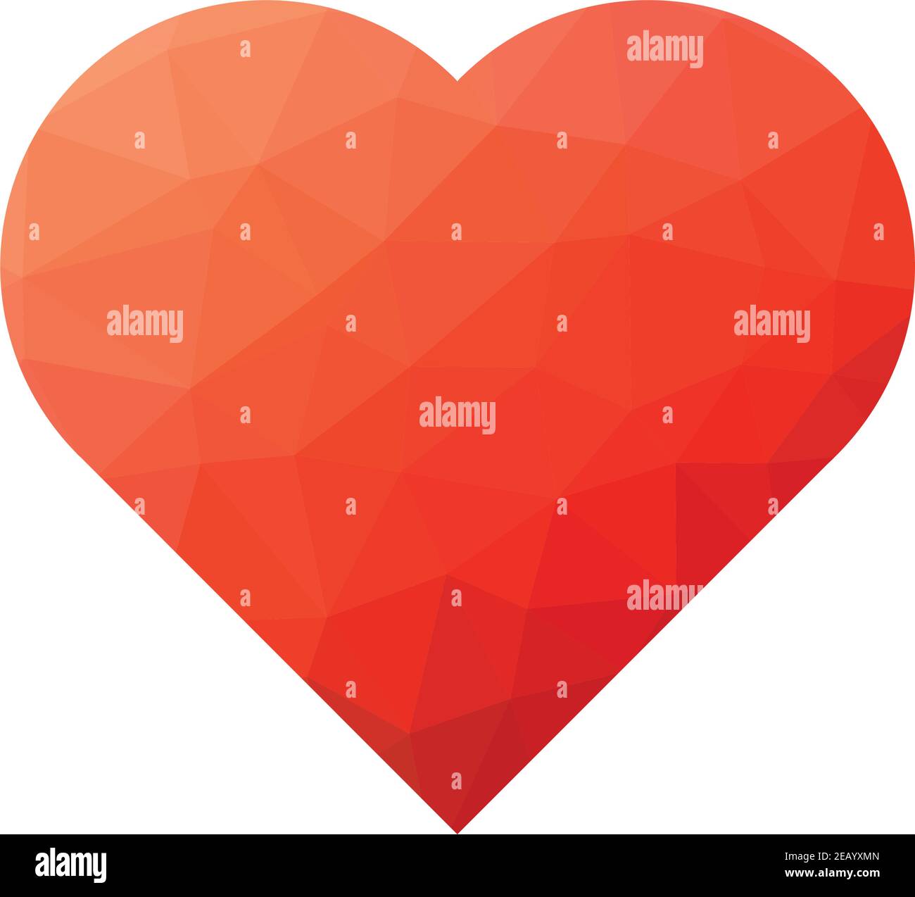 Red low poly heart. Symbol of love and St Valentines Day. Vector illustration Stock Vector Image ...