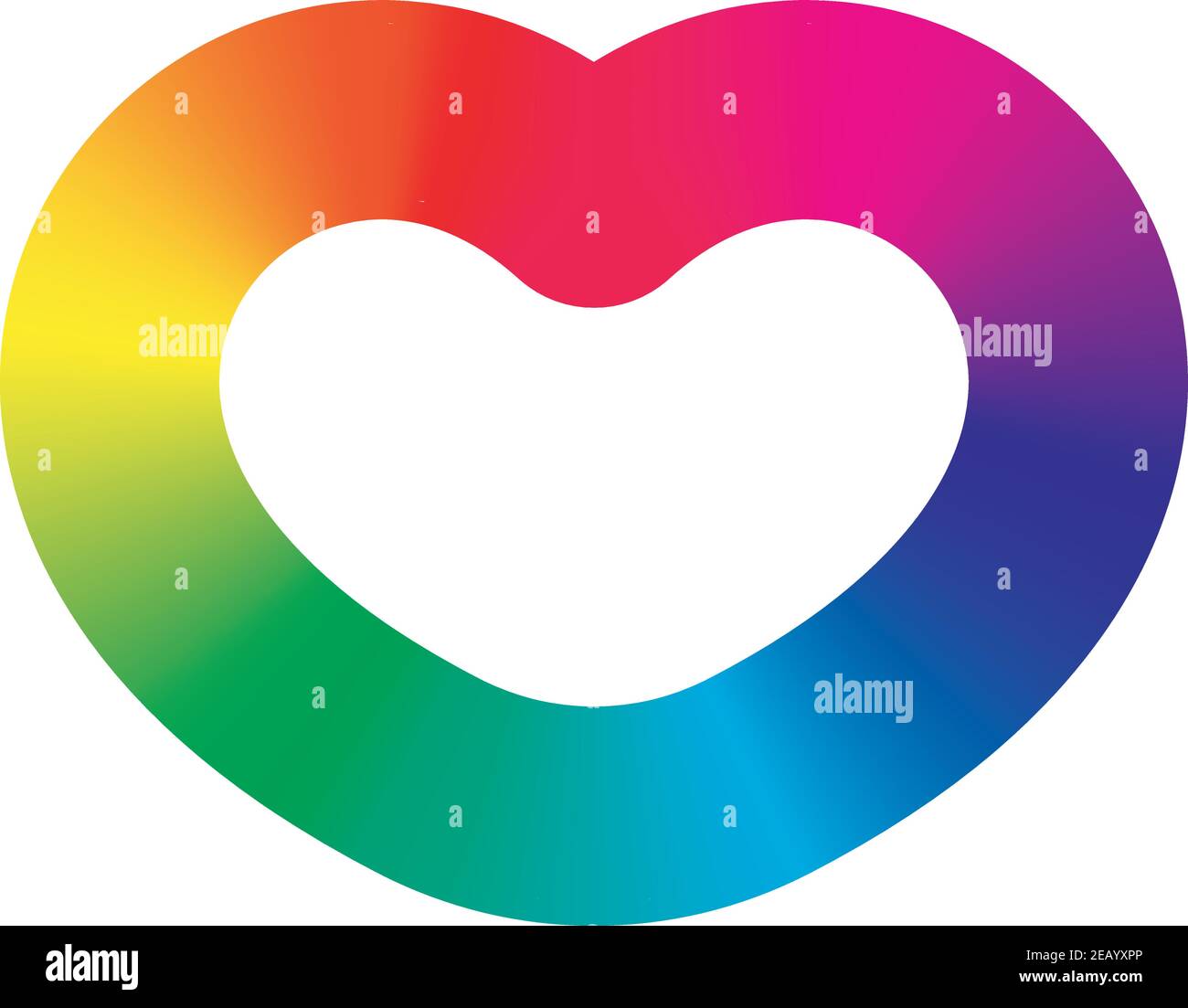 Rainbow spectrum heart. Symbol of love, marriage, partnership or ...