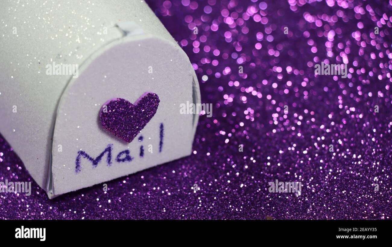 Love letter mail box with purple shiny background wallpaper ,banner ...