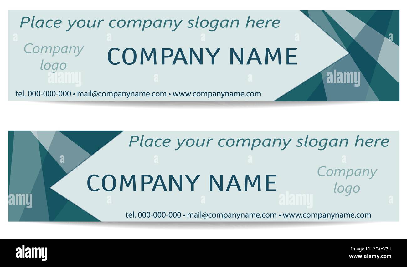 Headers Design. Two Business geometric Banners set, blue-green, teal ...