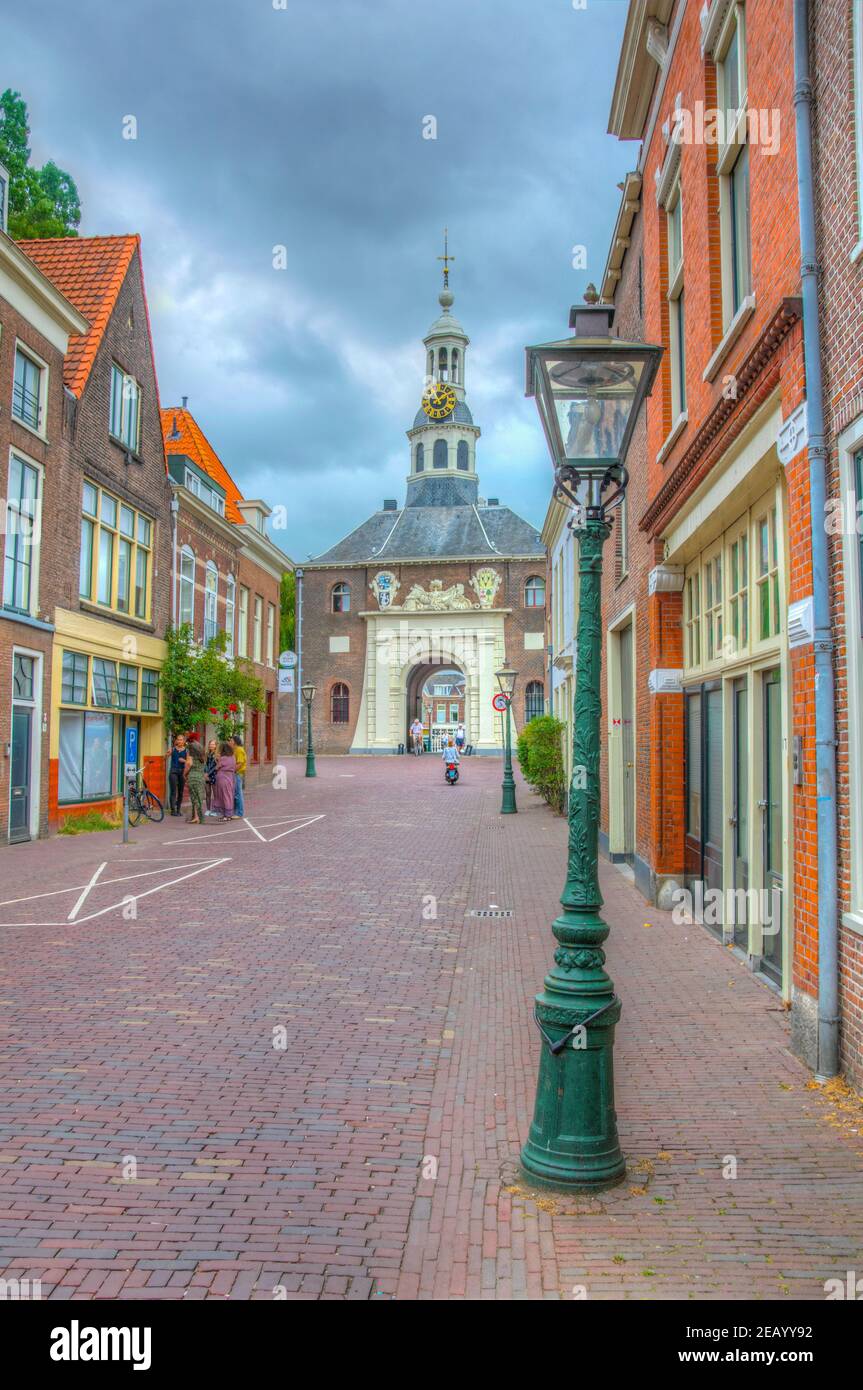 LEIDEN, NETHERLANDS, AUGUST 8, 2018: Zijlpoort gate leading to the old ...