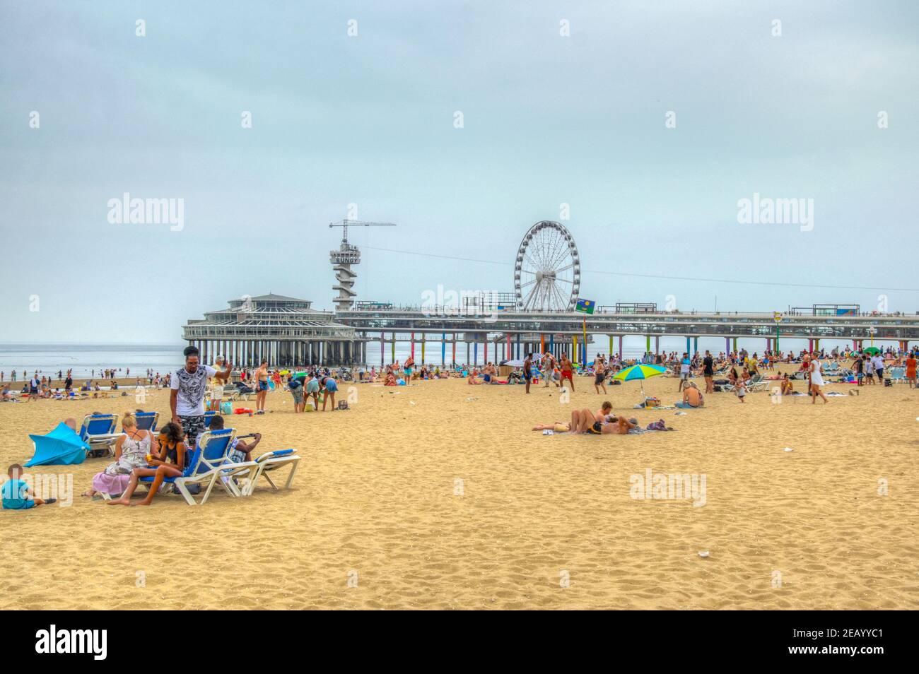 THE HAGUE, NETHERLANDS, AUGUST 7, 2018: View of the pier in ...