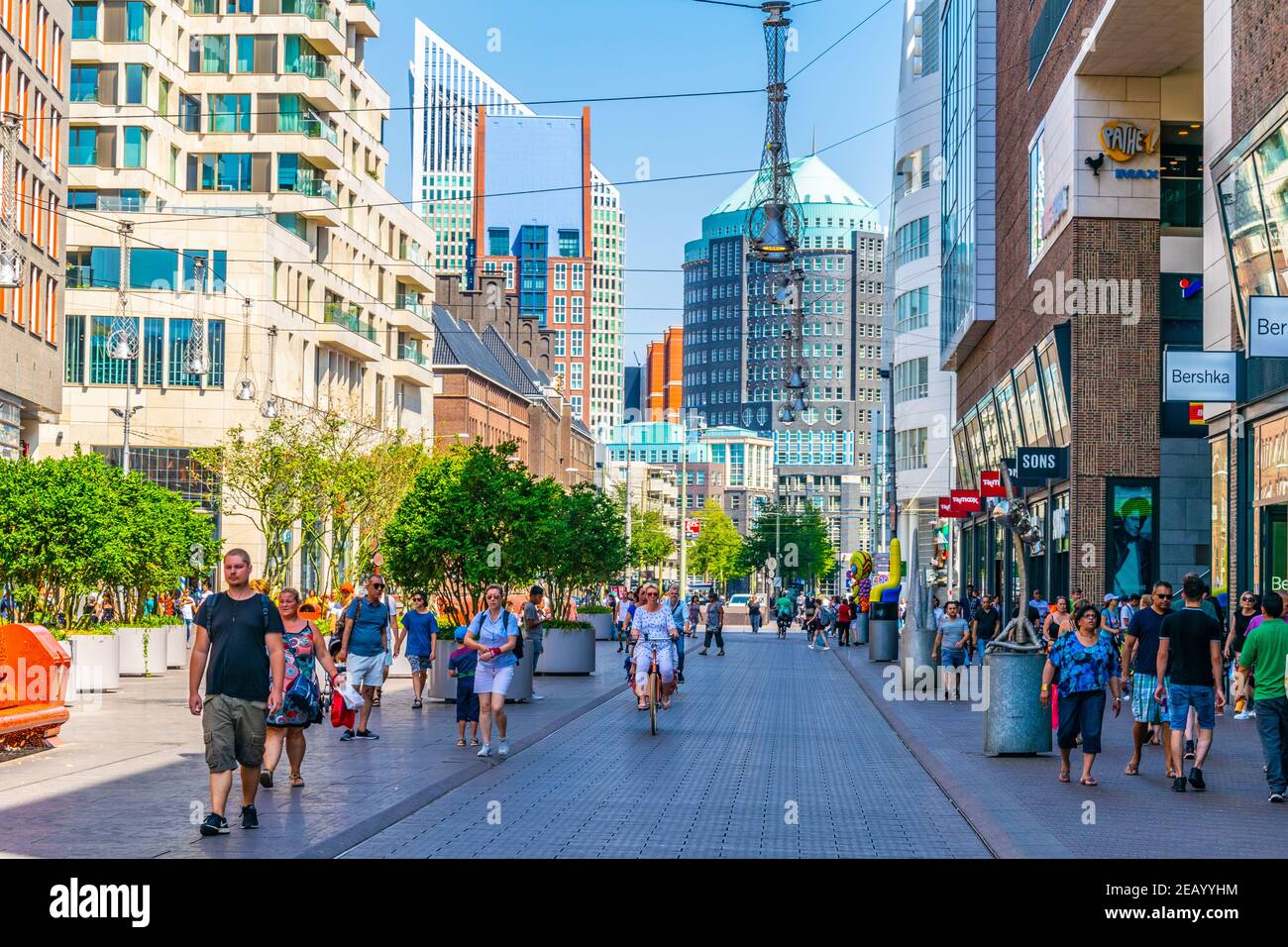 THE HAGUE, NETHERLANDS, AUGUST 7, 2018: People are walking through a ...