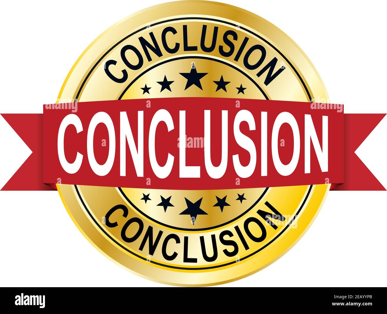 conclusion round isolated gold badge vector illustration Stock Vector ...