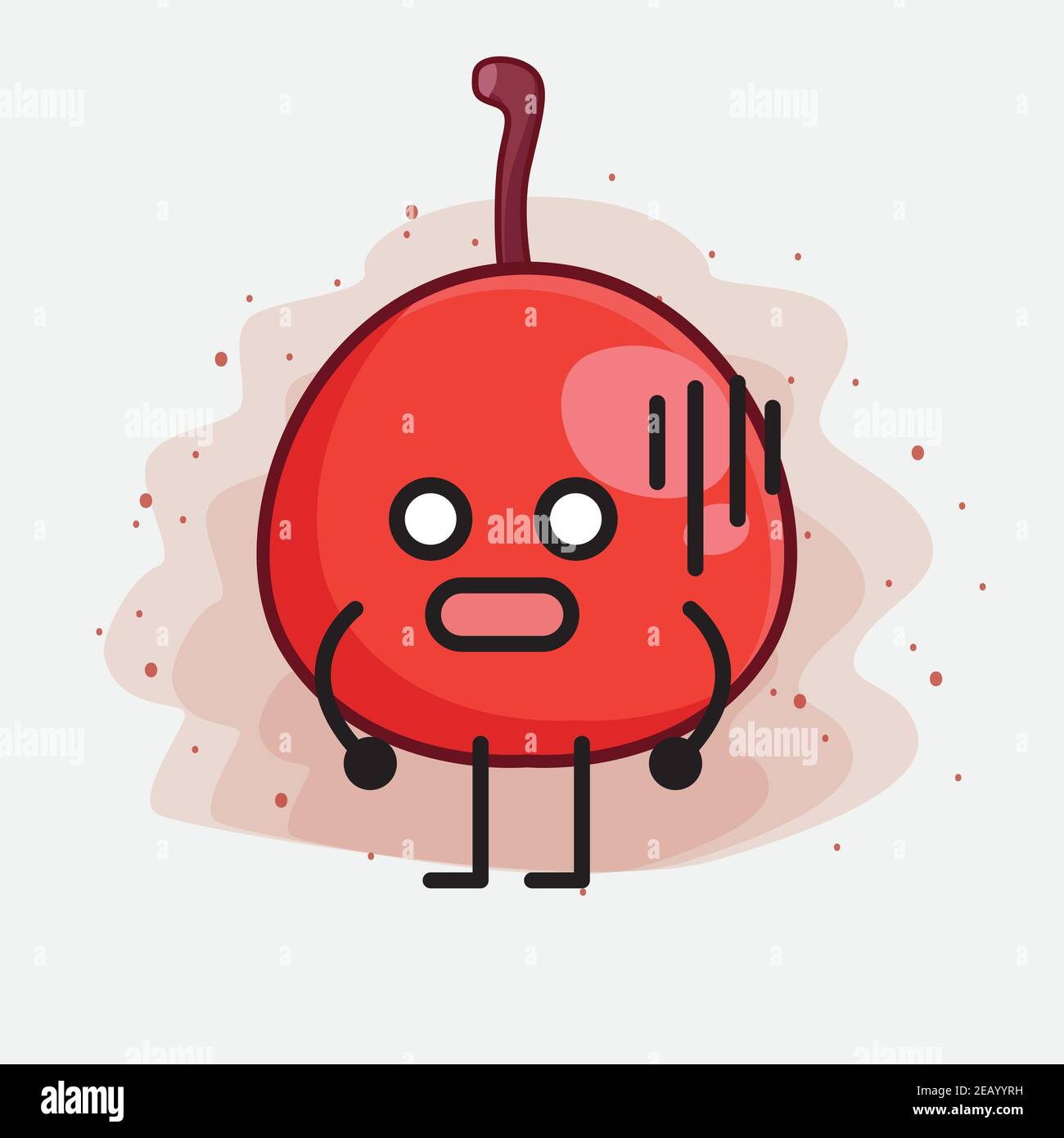 Vector Illustration of Hackberry Fruit Character with cute face, simple ...
