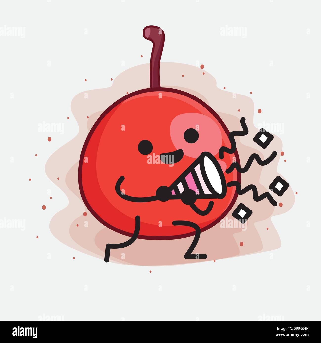 Vector Illustration of Hackberry Fruit Character with cute face, simple ...