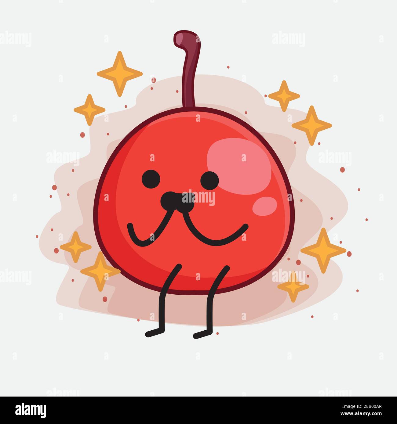 Vector Illustration of Hackberry Fruit Character with cute face, simple ...