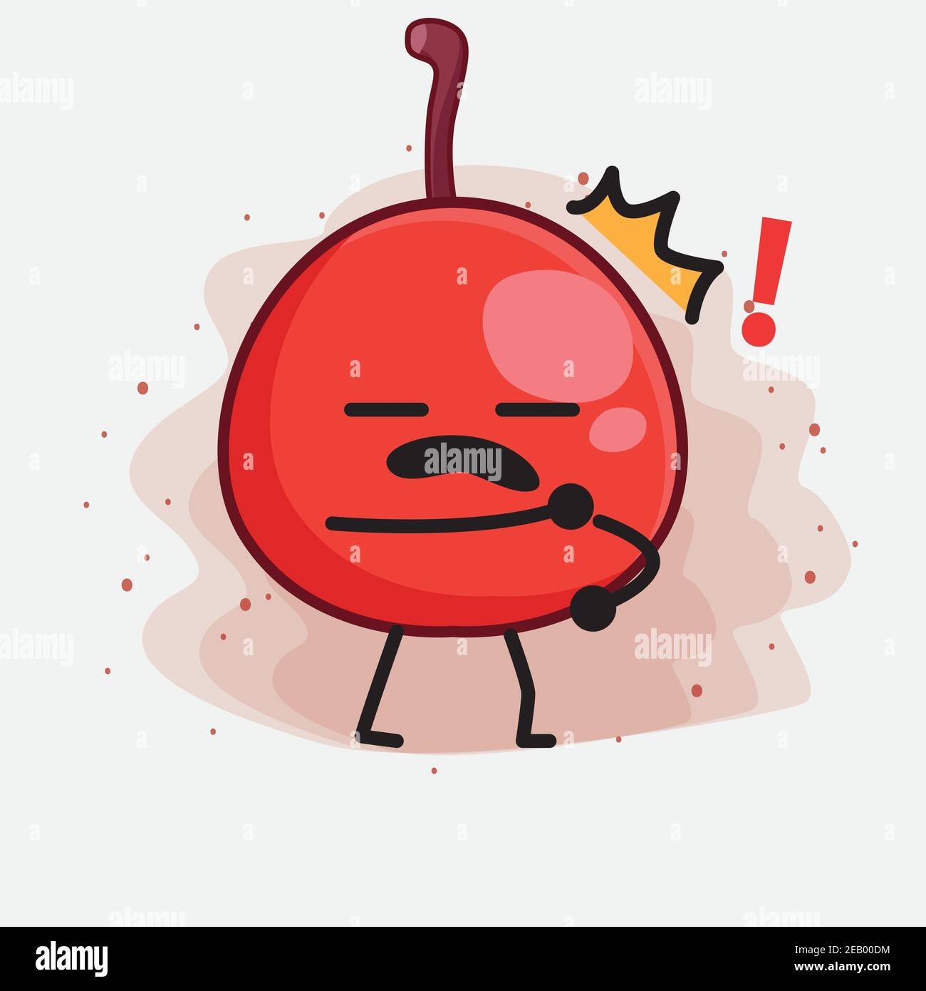 Vector Illustration of Hackberry Fruit Character with cute face, simple ...