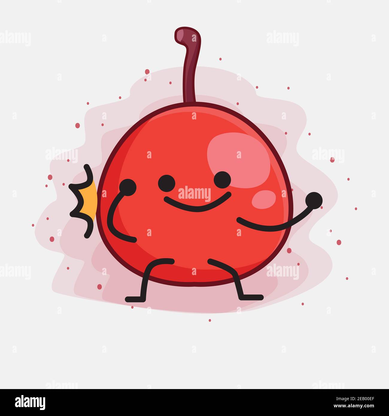 Vector Illustration of Hackberry Fruit Character with cute face, simple ...