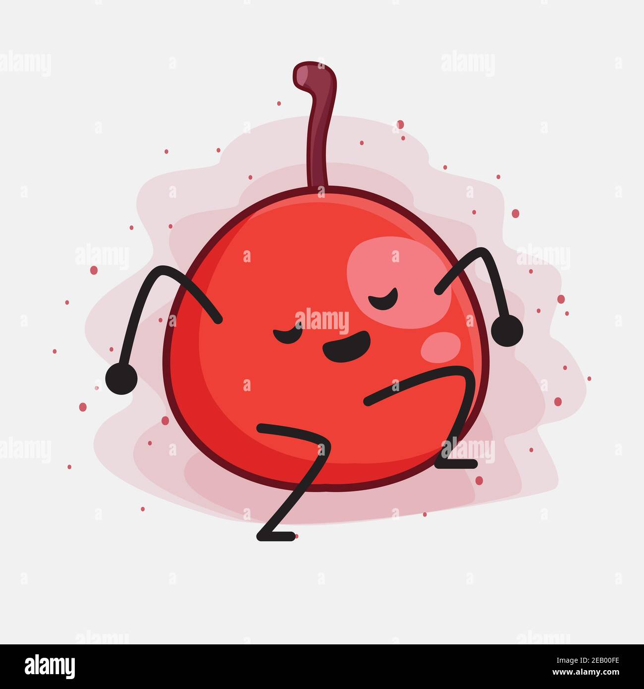 Vector Illustration of Hackberry Fruit Character with cute face, simple ...