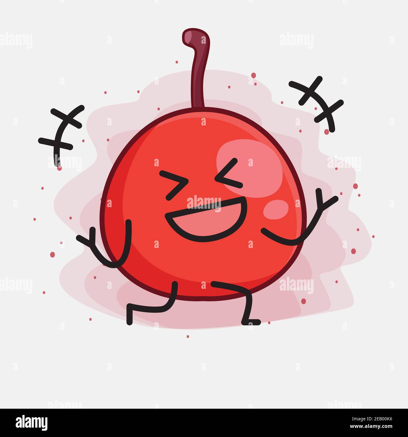 Vector Illustration of Hackberry Fruit Character with cute face, simple ...