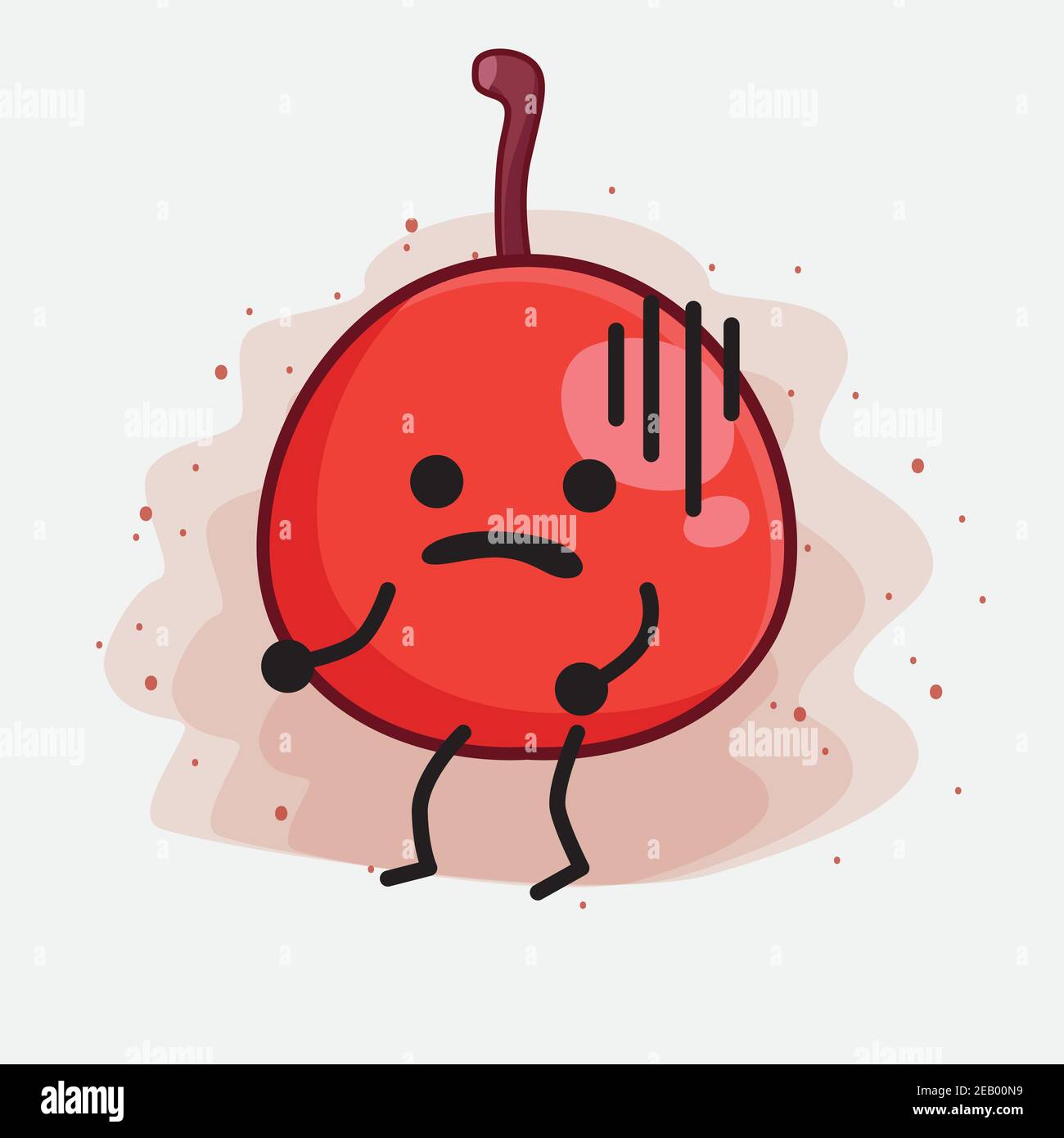 Vector Illustration of Hackberry Fruit Character with cute face, simple ...