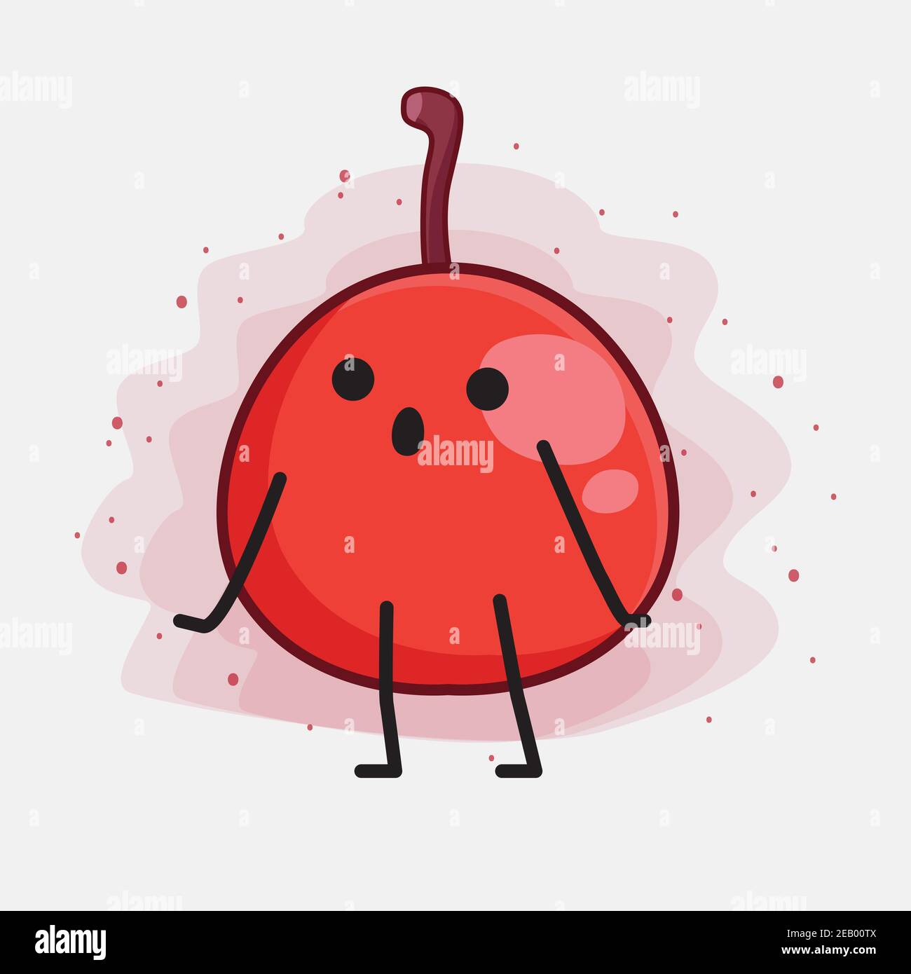 Vector Illustration of Hackberry Fruit Character with cute face, simple ...