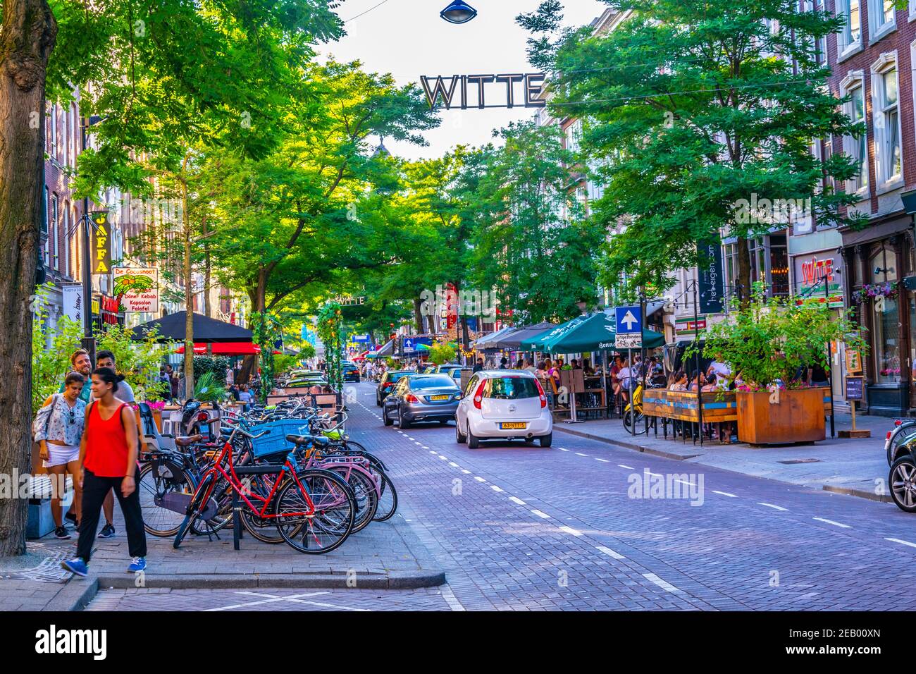 ROTTERDAM, NETHERLANDS, AUGUST 5, 2018: Sunset view of Witte de ...