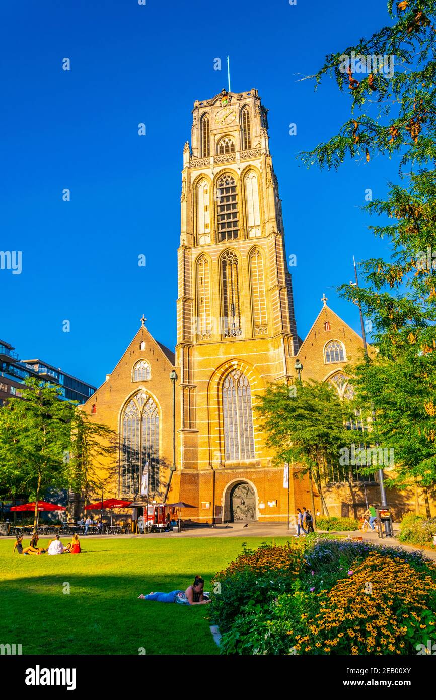 ROTTERDAM, NETHERLANDS, AUGUST 5, 2018: People are enjoying a sunny day ...