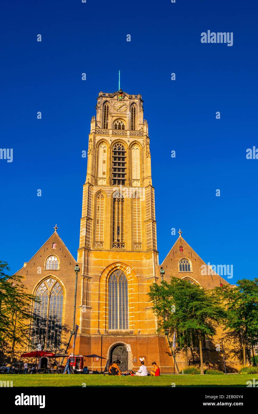 ROTTERDAM, NETHERLANDS, AUGUST 5, 2018: People are enjoying a sunny day ...