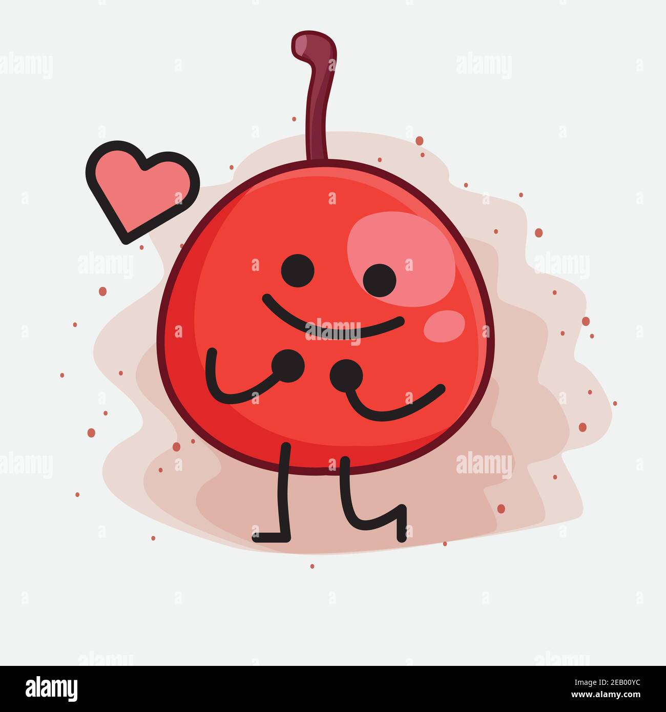 Vector Illustration of Hackberry Fruit Character with cute face, simple ...