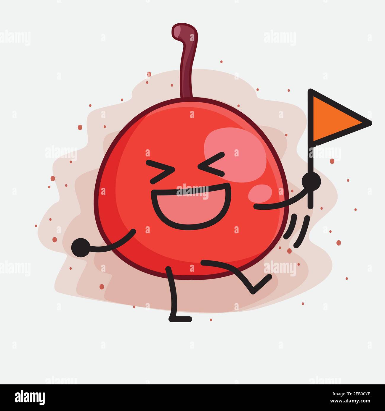 Vector Illustration of Hackberry Fruit Character with cute face, simple ...