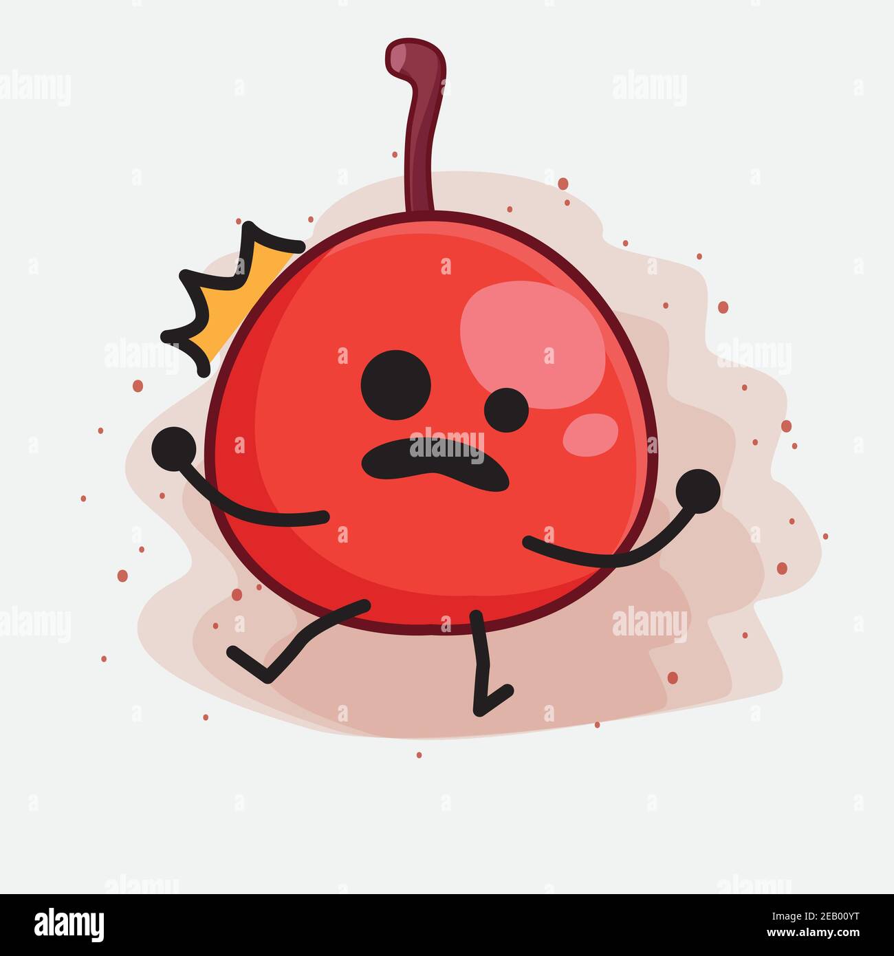 Vector Illustration of Hackberry Fruit Character with cute face, simple ...
