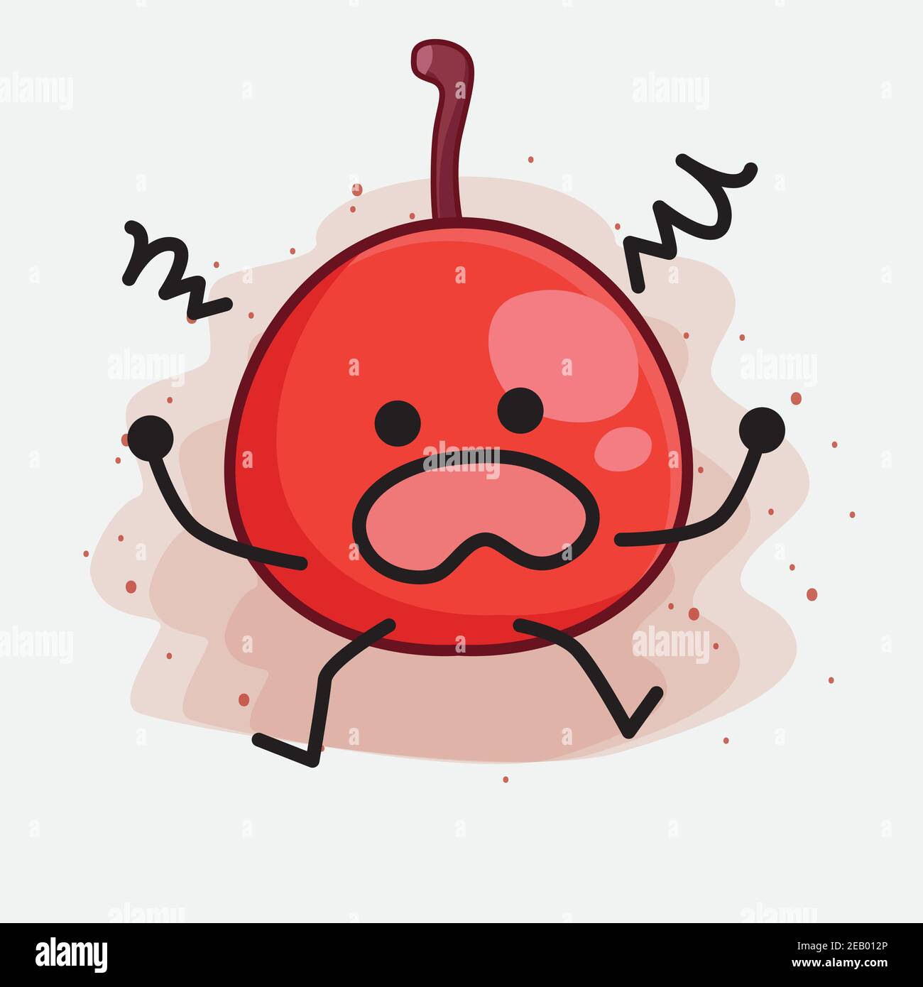 Vector Illustration of Hackberry Fruit Character with cute face, simple ...