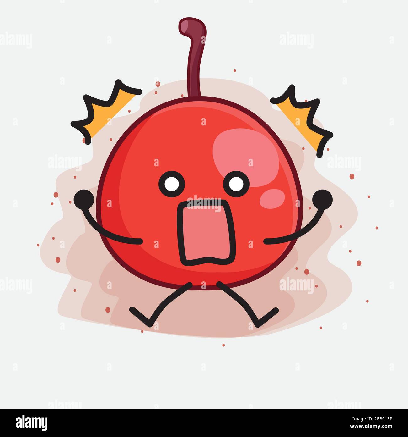 Vector Illustration of Hackberry Fruit Character with cute face, simple ...