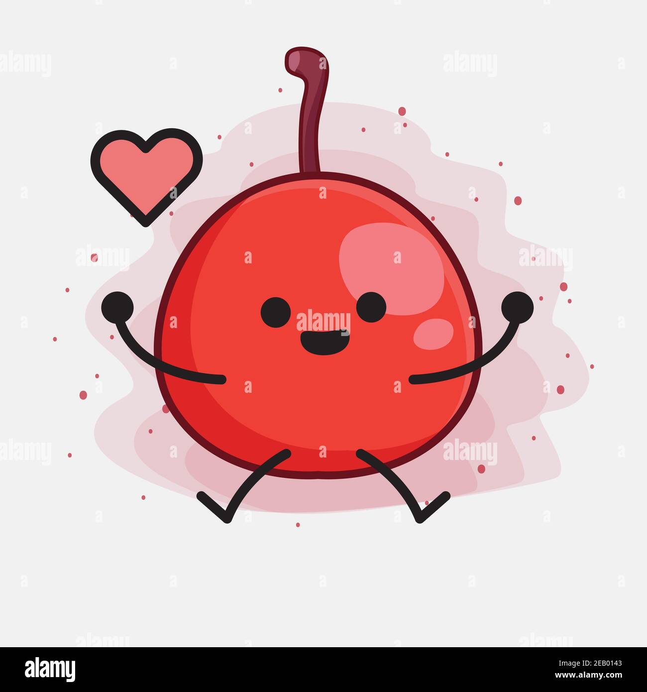 Vector Illustration of Hackberry Fruit Character with cute face, simple ...