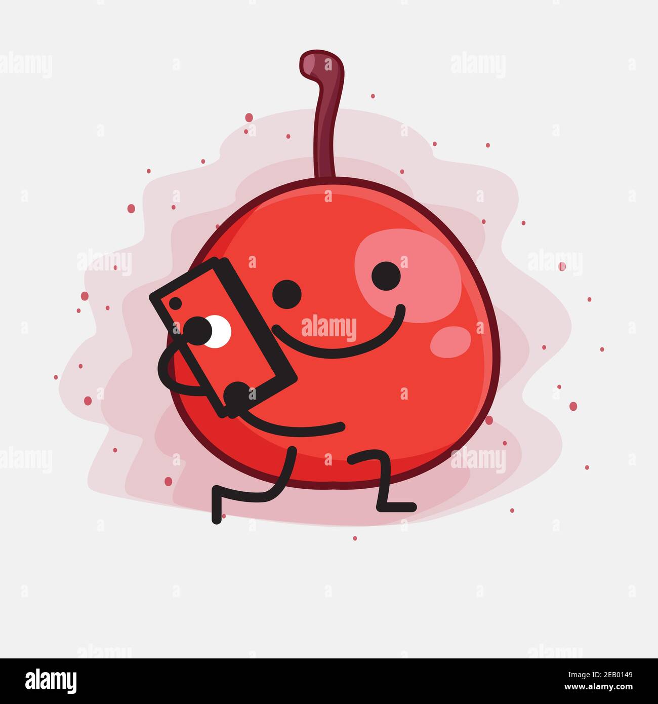 Vector Illustration of Hackberry Fruit Character with cute face, simple ...