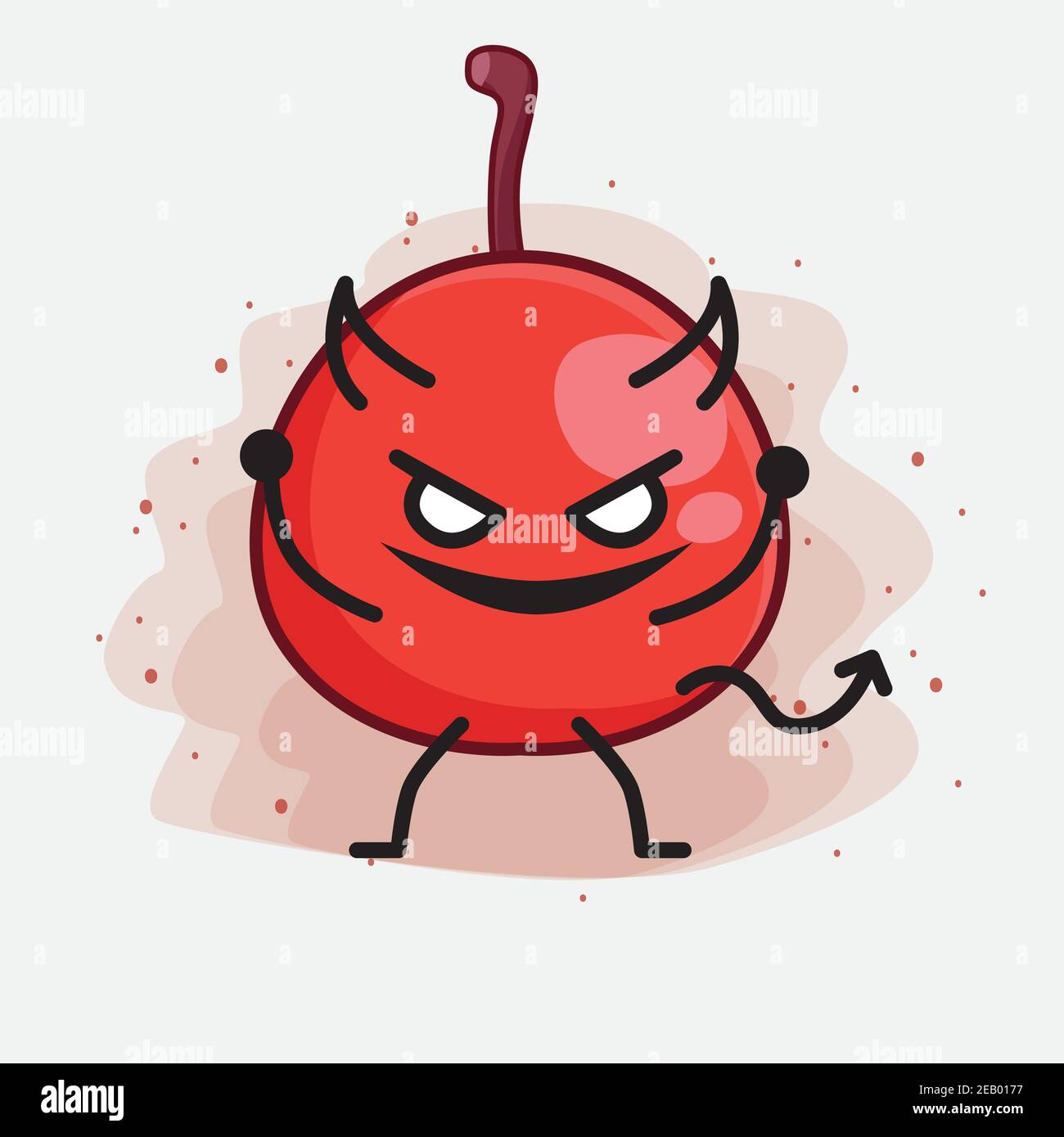 Vector Illustration of Hackberry Fruit Character with cute face, simple ...