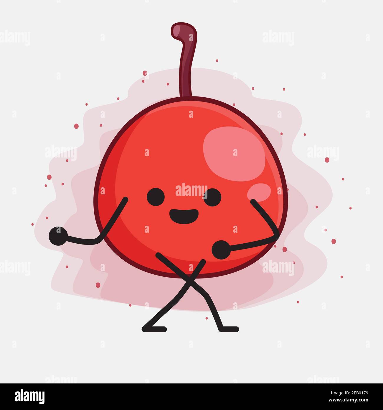 Vector Illustration of Hackberry Fruit Character with cute face, simple ...