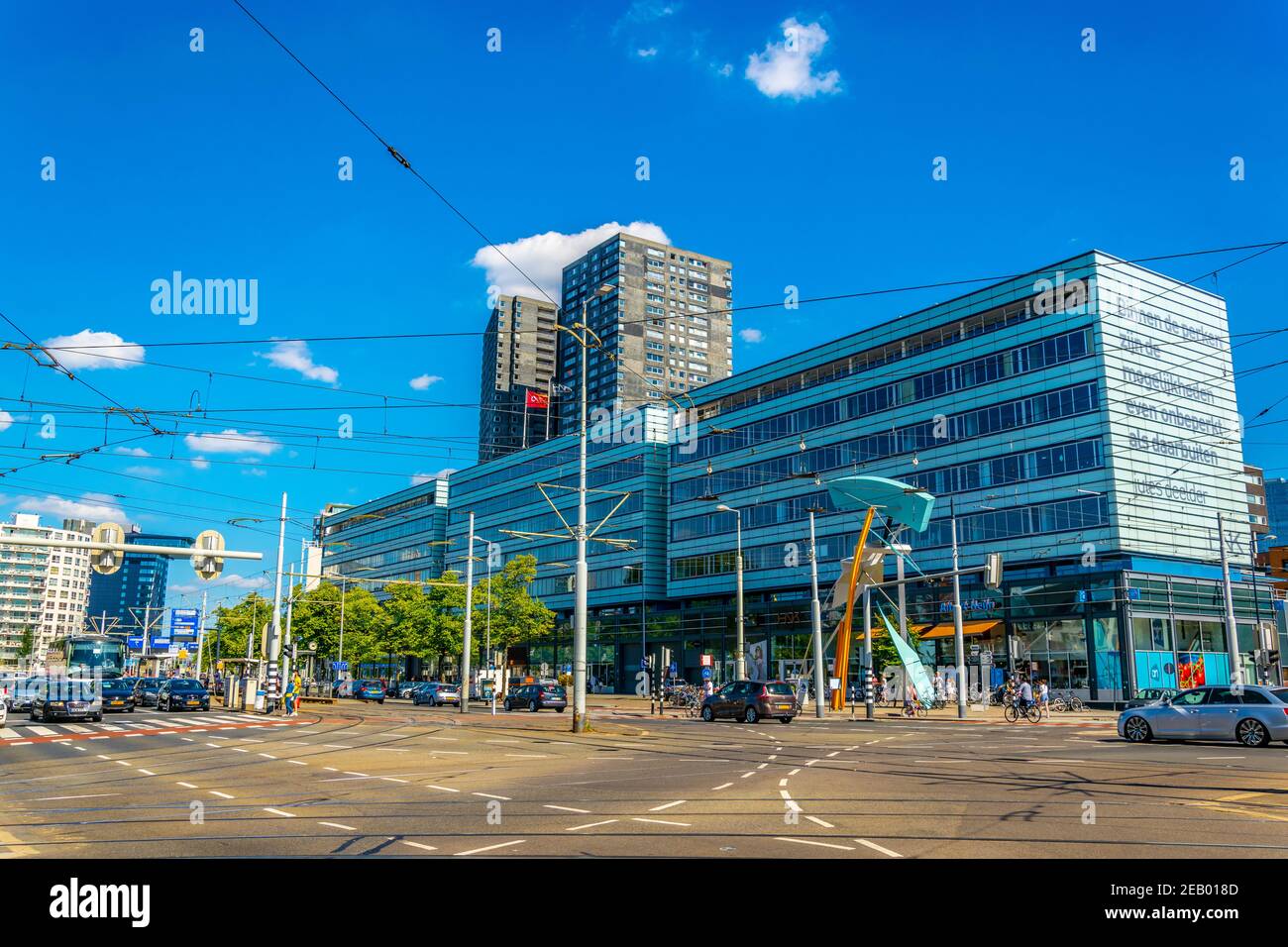 ROTTERDAM, NETHERLANDS, AUGUST 5, 2018: View of a shopping street in ...