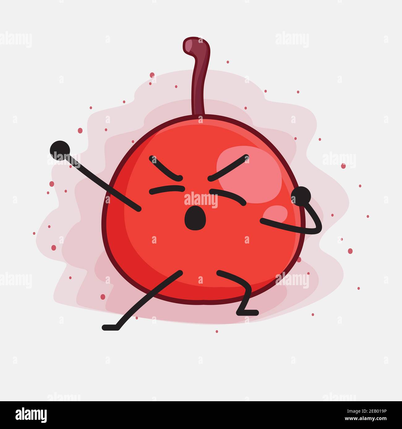 Vector Illustration of Hackberry Fruit Character with cute face, simple ...