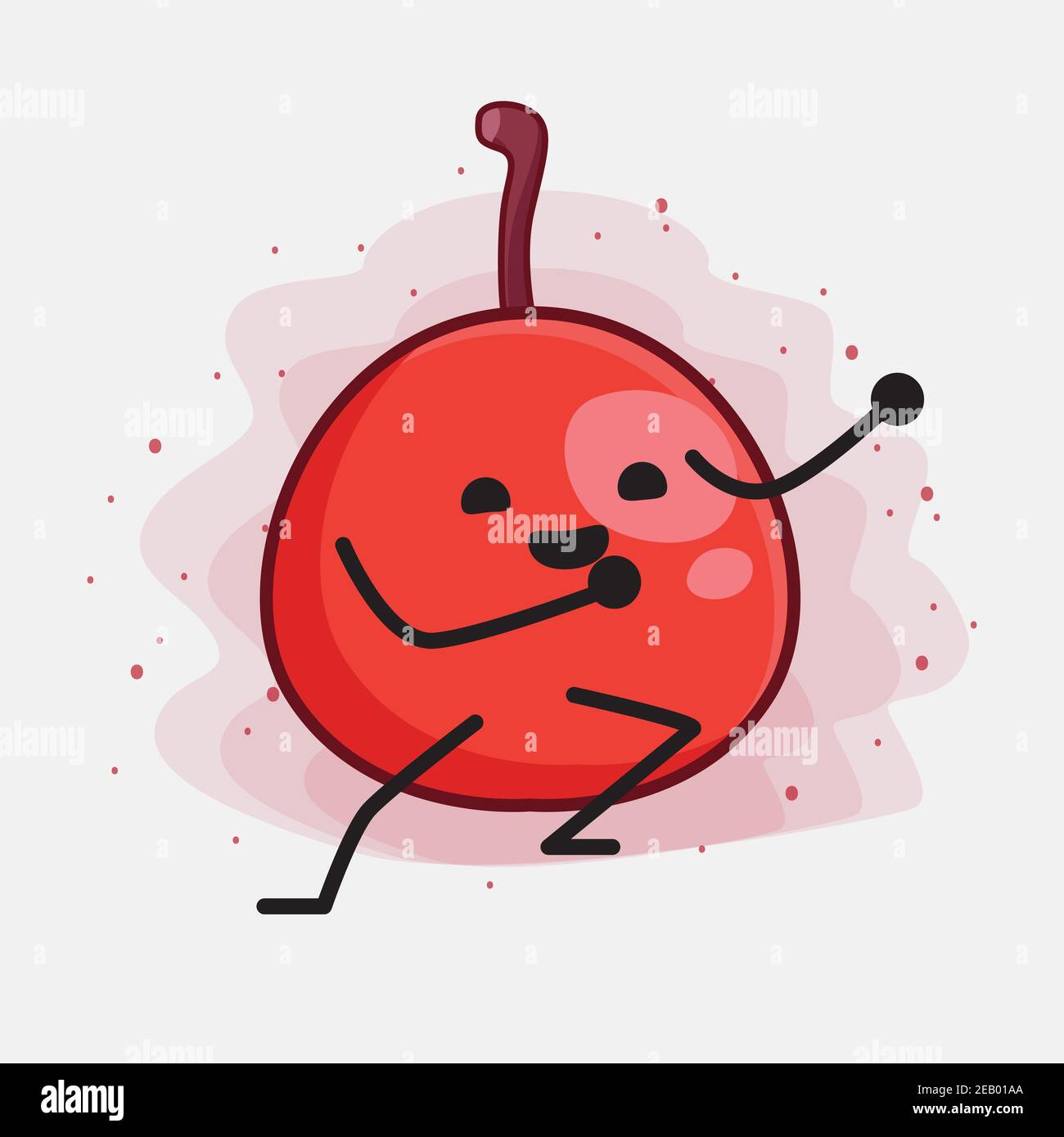 Vector Illustration of Hackberry Fruit Character with cute face, simple ...