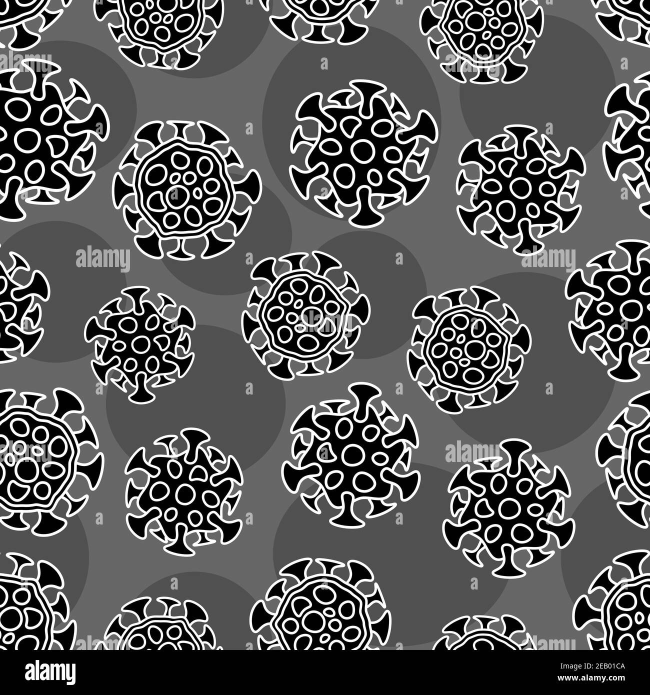 Bacteria, microbe, virus outline vector seamless pattern print Stock ...