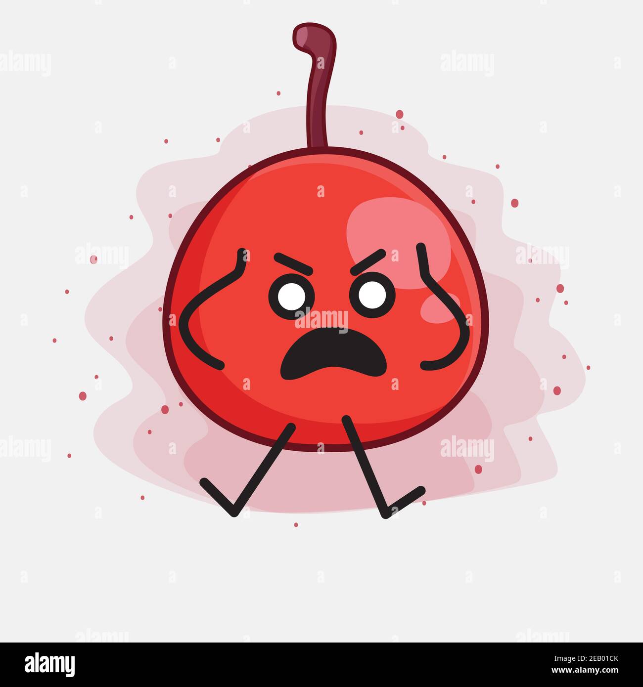 Vector Illustration of Hackberry Fruit Character with cute face, simple ...