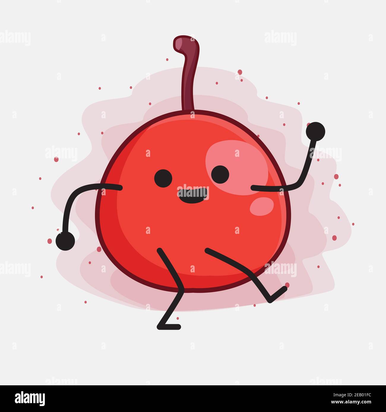 Vector Illustration of Hackberry Fruit Character with cute face, simple ...