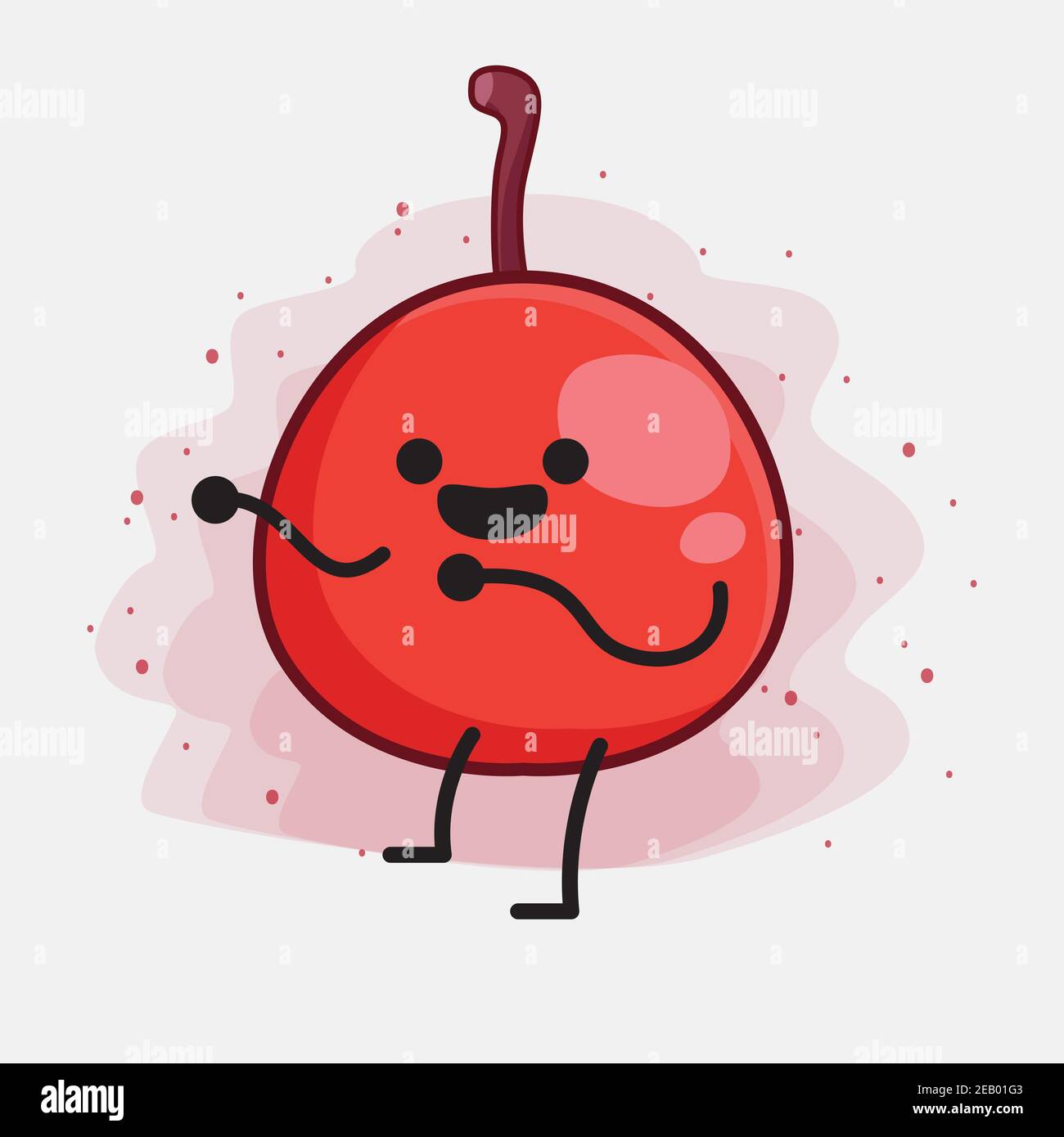 Vector Illustration of Hackberry Fruit Character with cute face, simple ...
