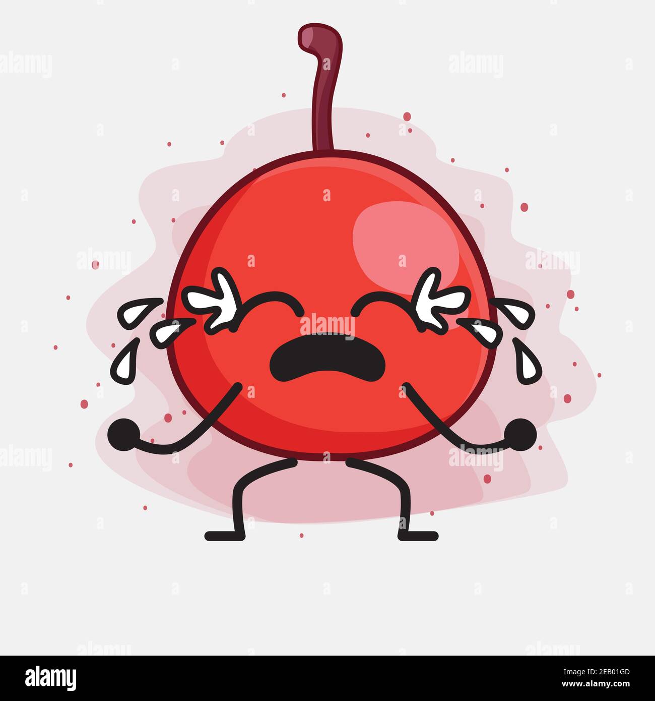 Vector Illustration of Hackberry Fruit Character with cute face, simple ...