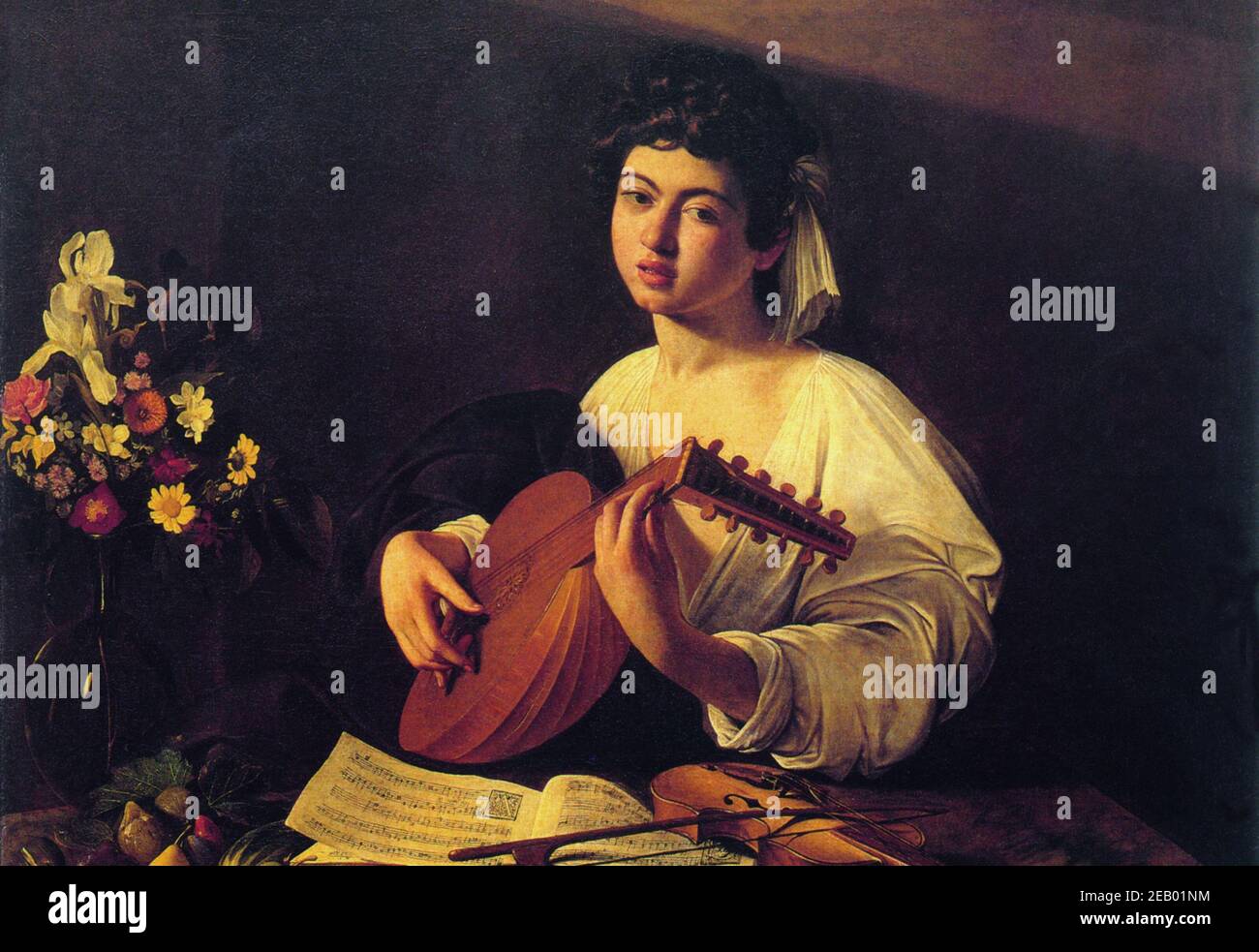 Musician Playing Lute Stock Photo - Alamy