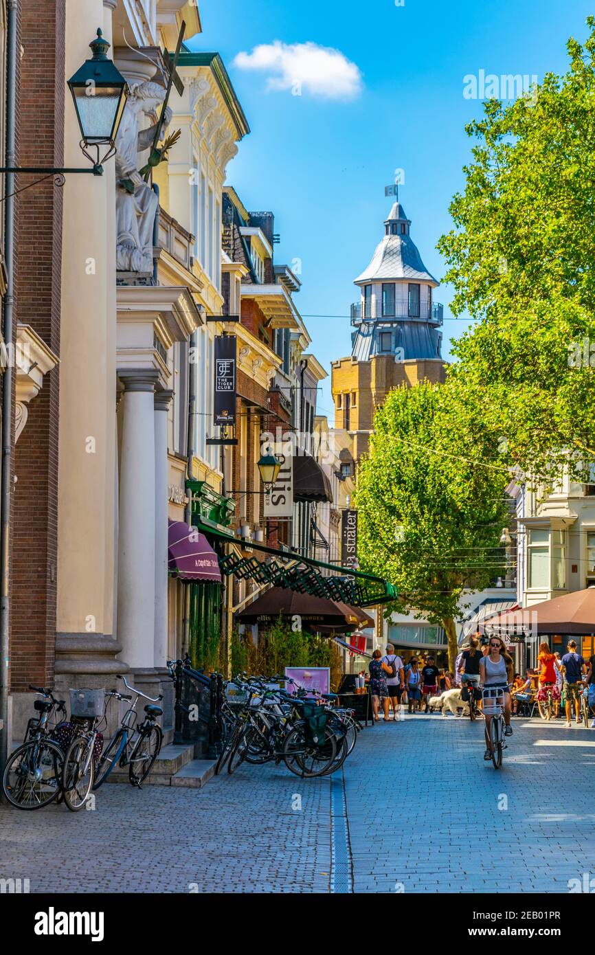 BREDA, NETHERLANDS, AUGUST 5, 2018: People are strolling through center ...