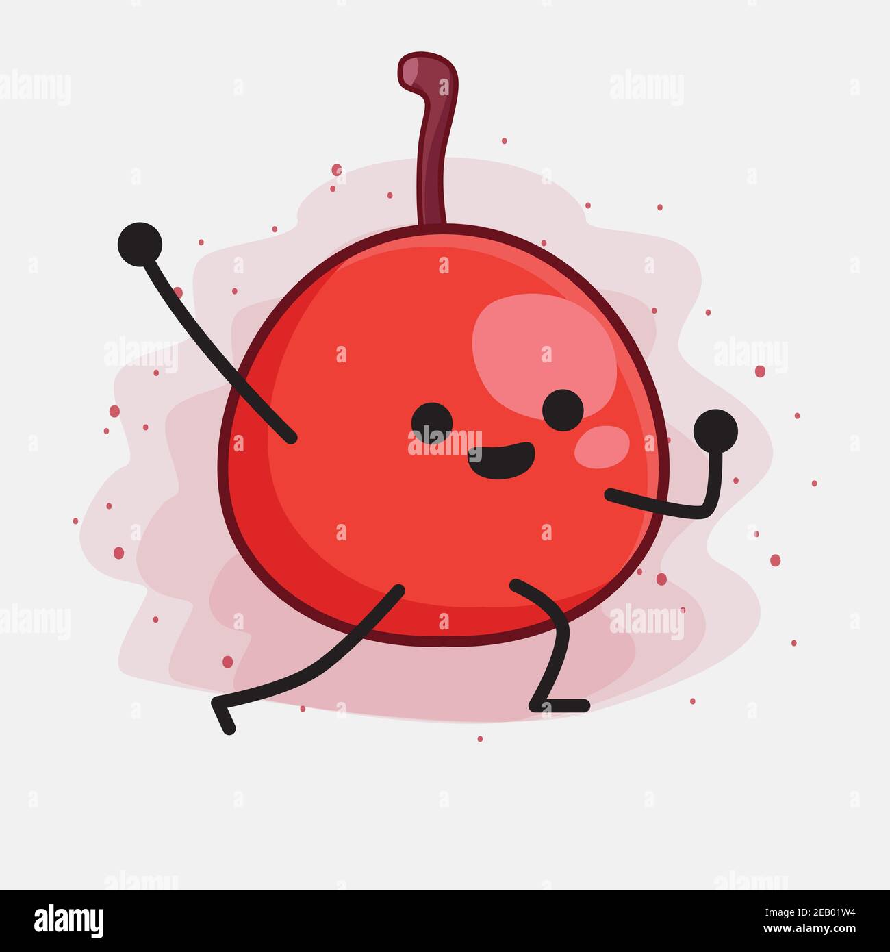 Vector Illustration of Hackberry Fruit Character with cute face, simple ...