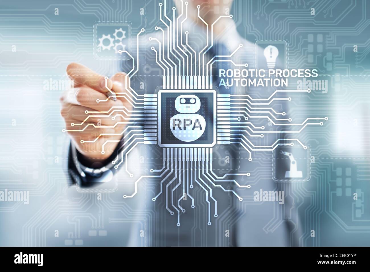 RPA Robotic process automation innovation technology concept on virtual screen Stock Photo - Alamy