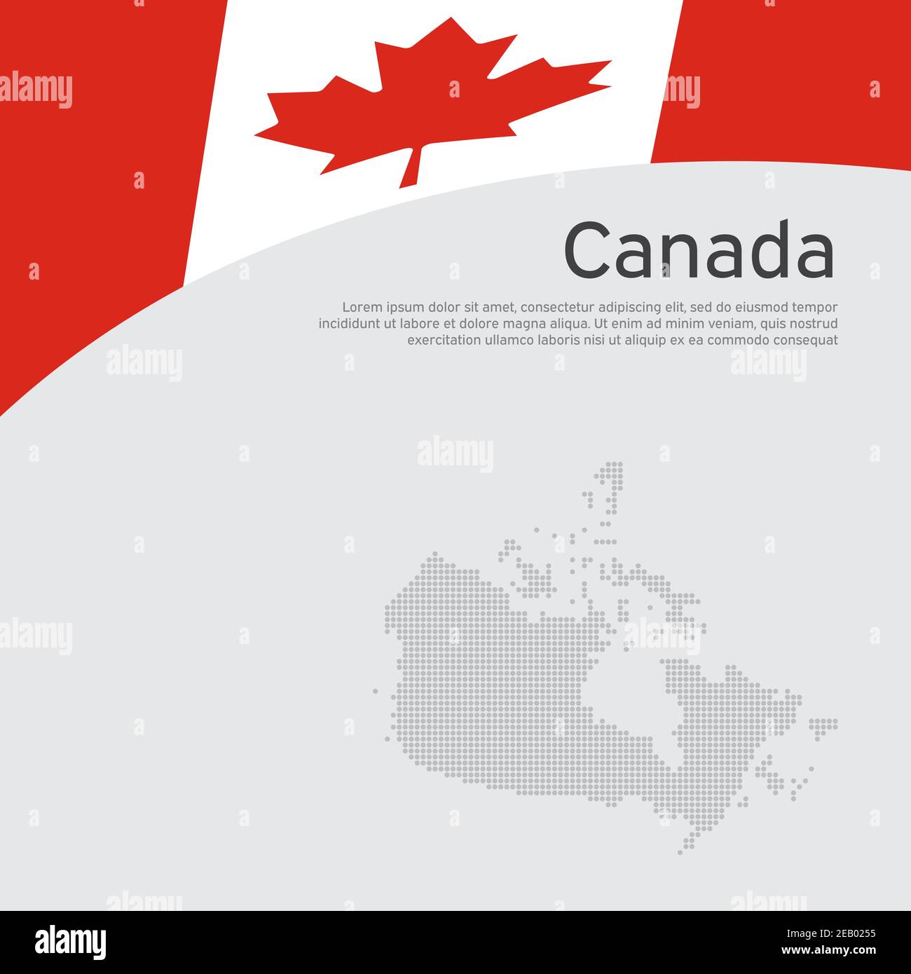 Canada map flag text illustration Stock Vector Images - Alamy