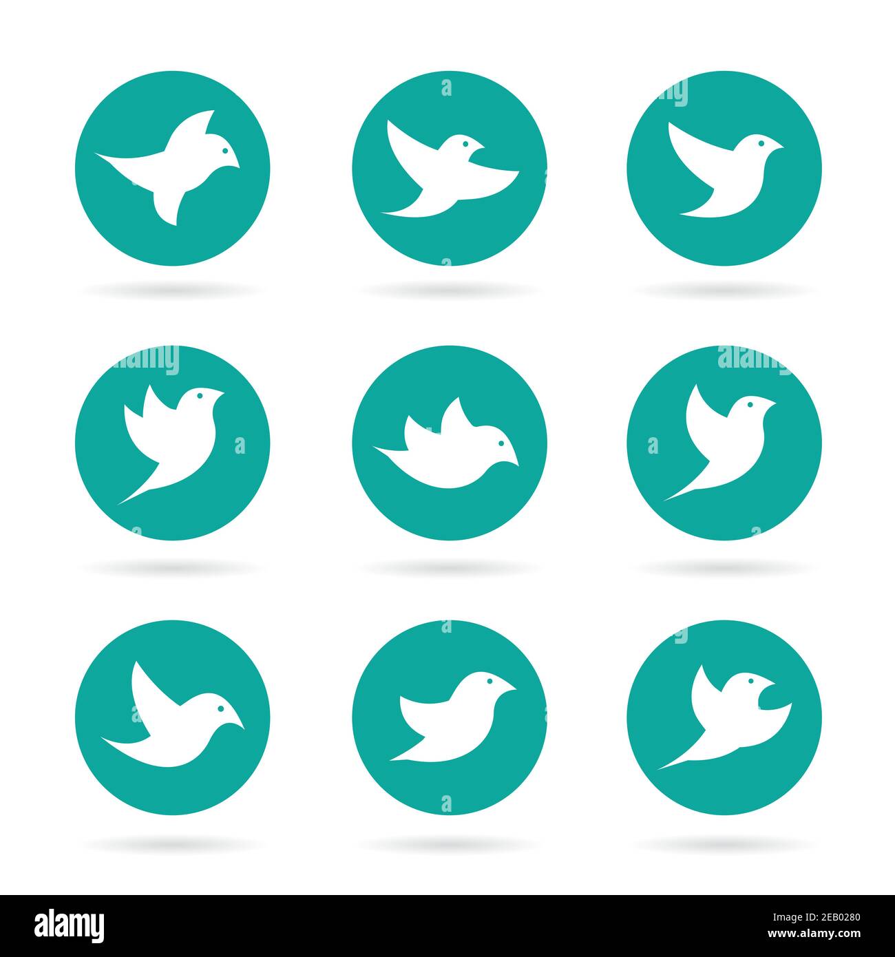 Vector group of bird in the circle on white background. Easy editable ...