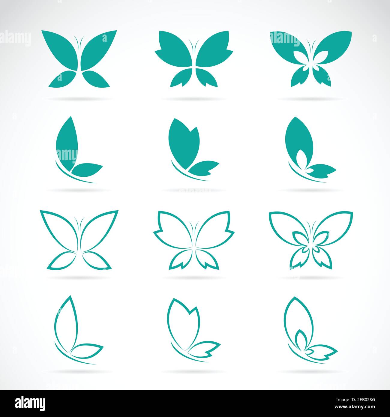 Vector group of butterfly on white background.Easy editable layered vector illustration Stock ...
