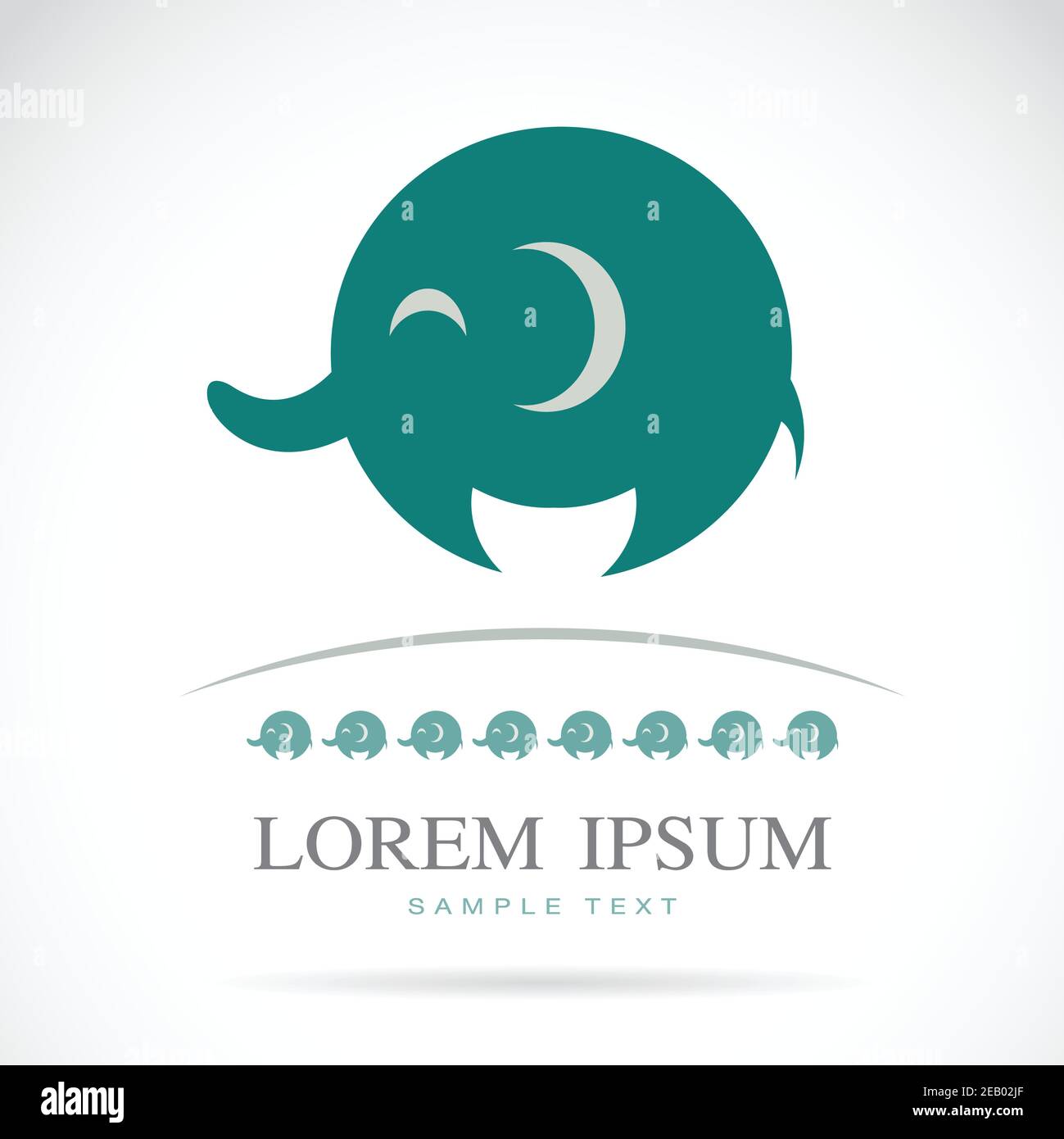 Vector of an elephant on white background. Easy editable layered vector ...