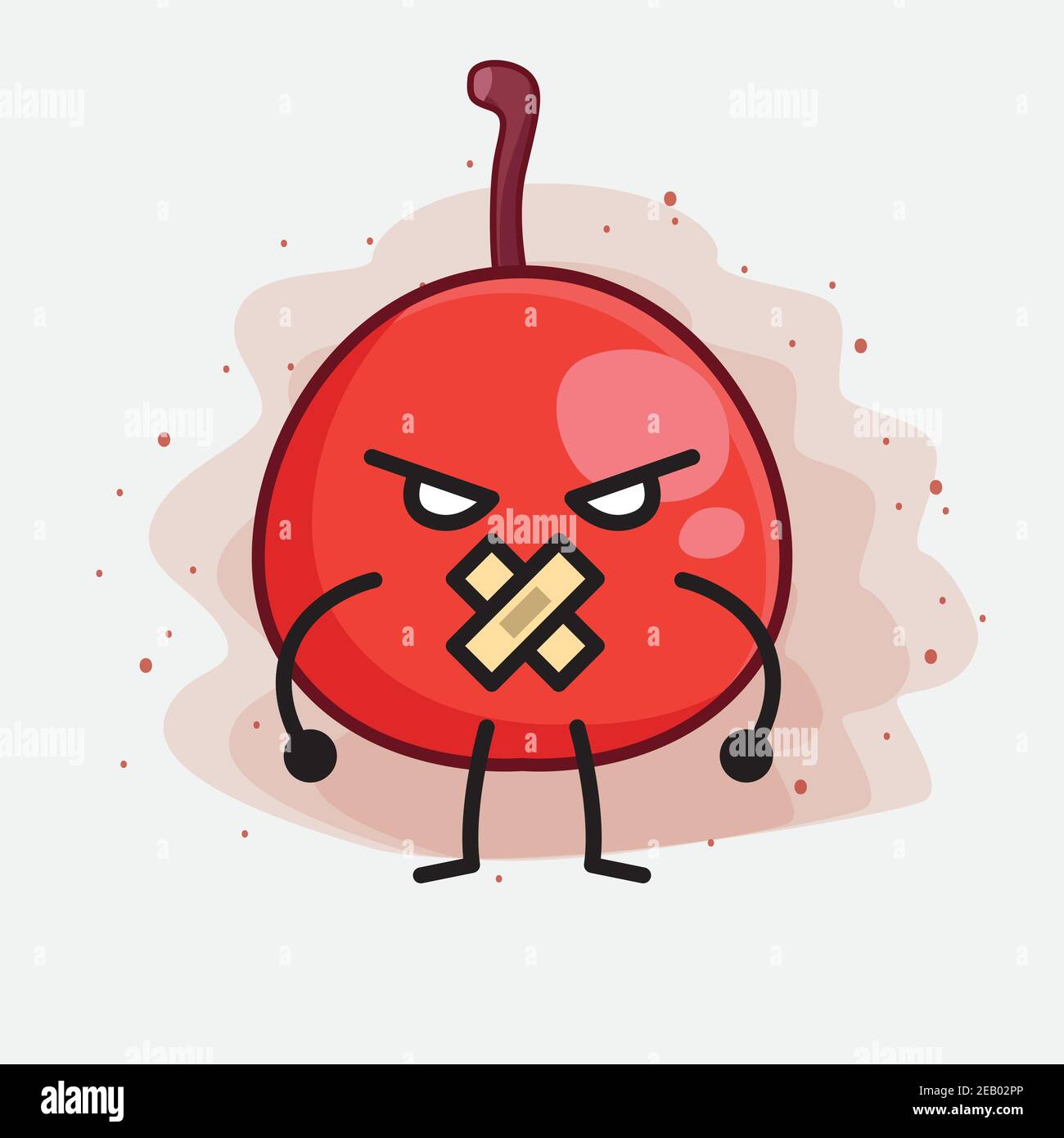 Vector Illustration of Hackberry Fruit Character with cute face, simple ...