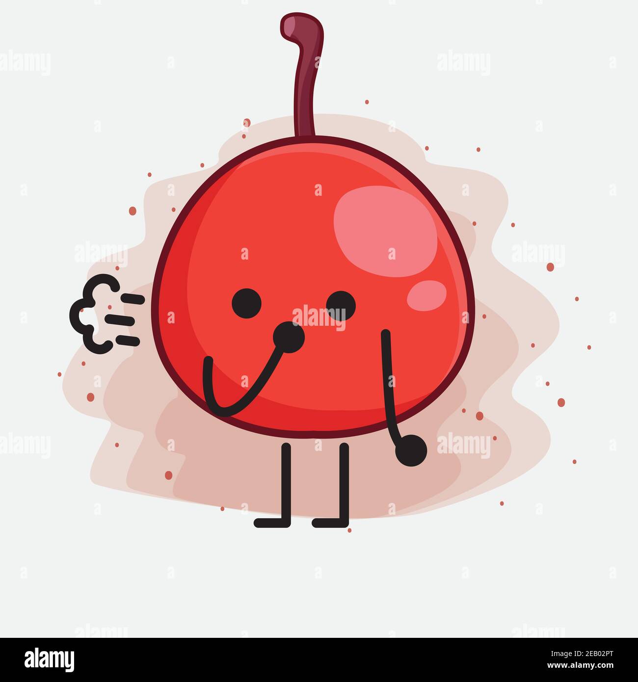 Vector Illustration of Hackberry Fruit Character with cute face, simple ...
